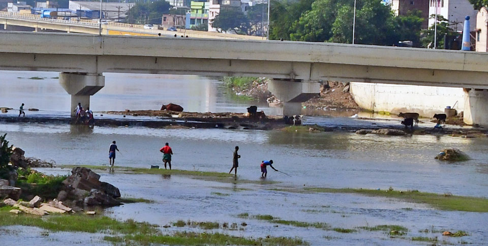 南インド事情：Madurai，Vigai River